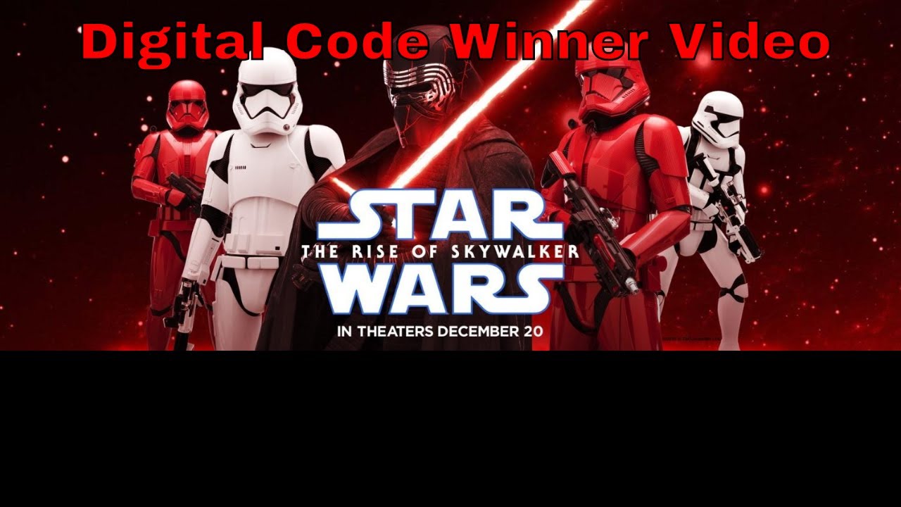 Star Wars The Rise of Skywalker Digital Code Winner Is... - YouTube