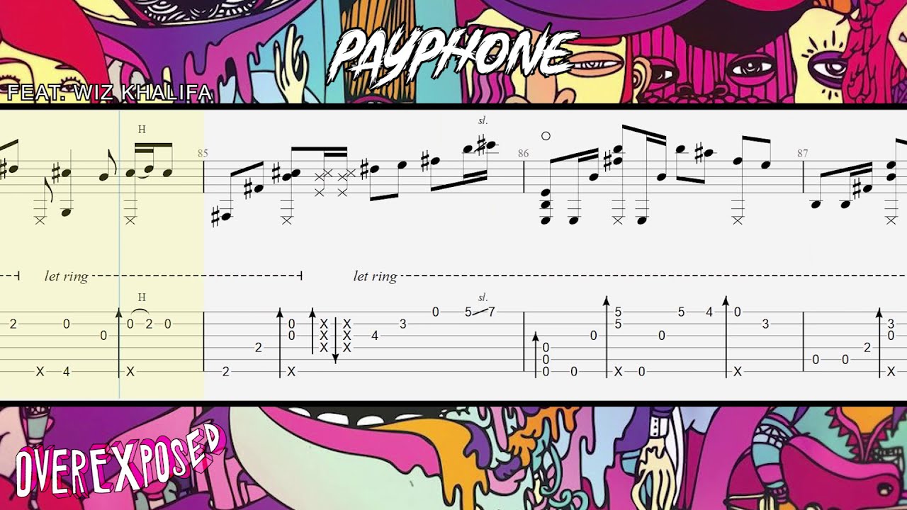 Payphone - Ft. Wiz Khalifa | Maroon 5 | Fingerstyle TAB - YouTube