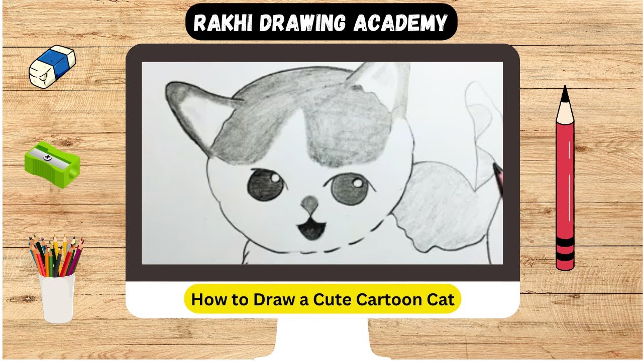 How to Draw a Cute Cartoon Cat || Pet Cartoon || Creative Drawing ...