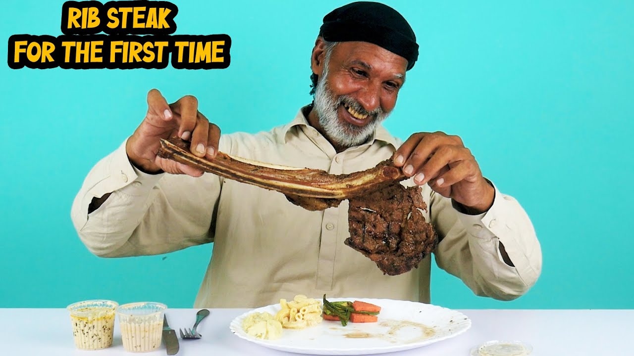 The Moment Tribal People Try Rib Eye Steak for the First Time - YouTube