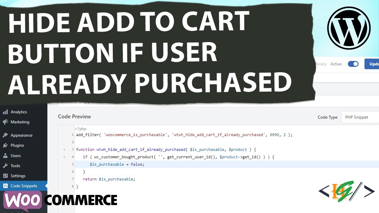 How To Hide Add To Cart Button If Customer Already Purchased Products In Woocommerce Wordpress