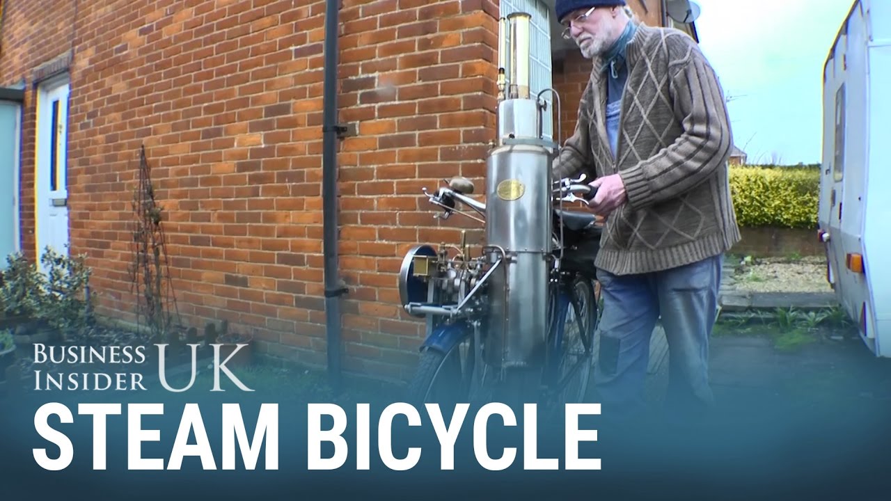 A UK pensioner built his own steam-powered bike - YouTube