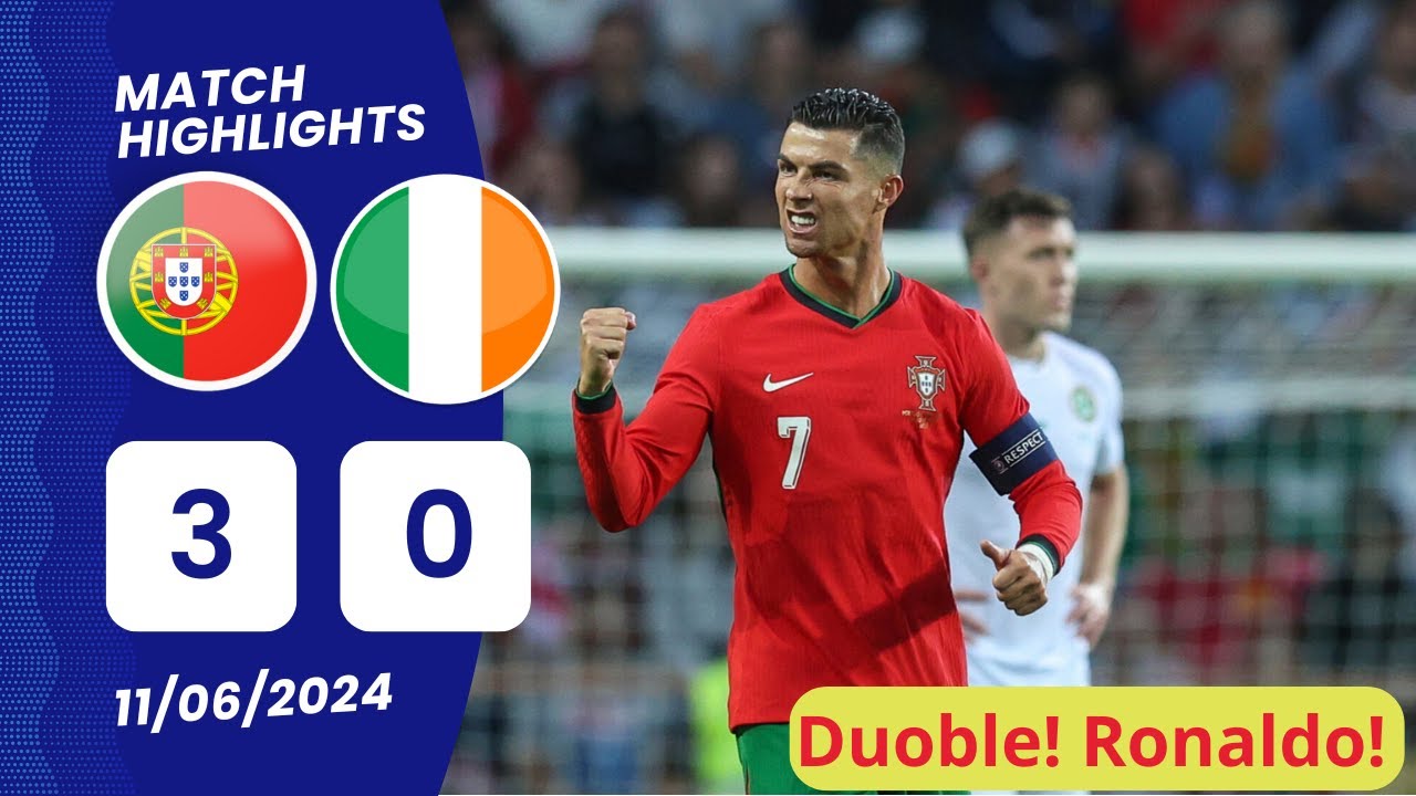 🔴Portugal vs Ireland (3-0) Highlights: Ronaldo 2 Goals & Felix Goal ...