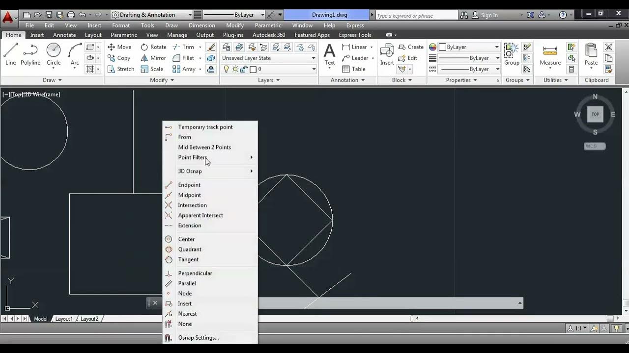 Auto Cad 2014 lesson 4 part 2 - YouTube