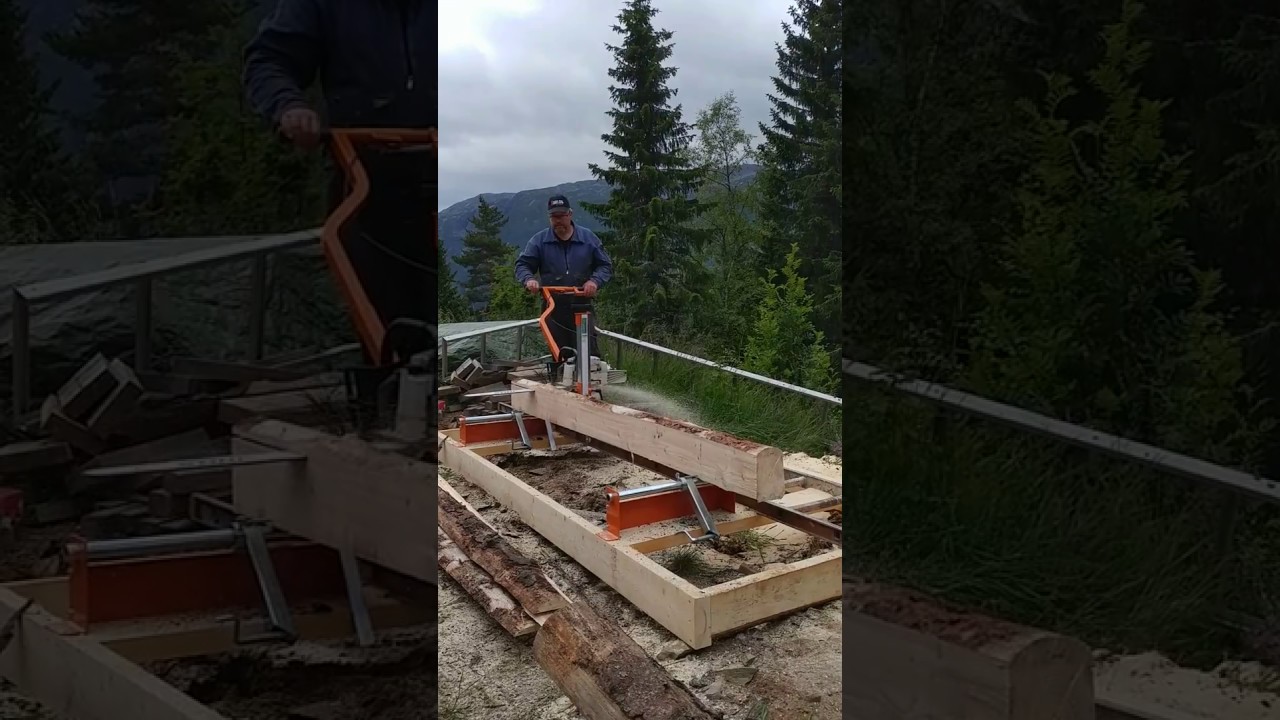 Part 1 PortaMill PM14 Norwood Sawmill Sag Stihl 660 - YouTube
