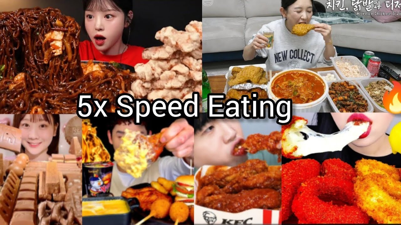 5x Speed Eating Sound | BEST FOOD COMPILATION | ASMR MUKBANG ...