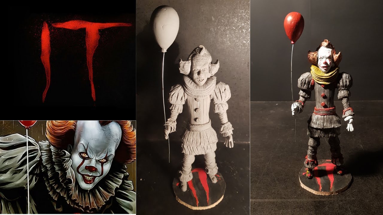 halloween speciasl... sculpting pennywise from it..../ polymer clay ...