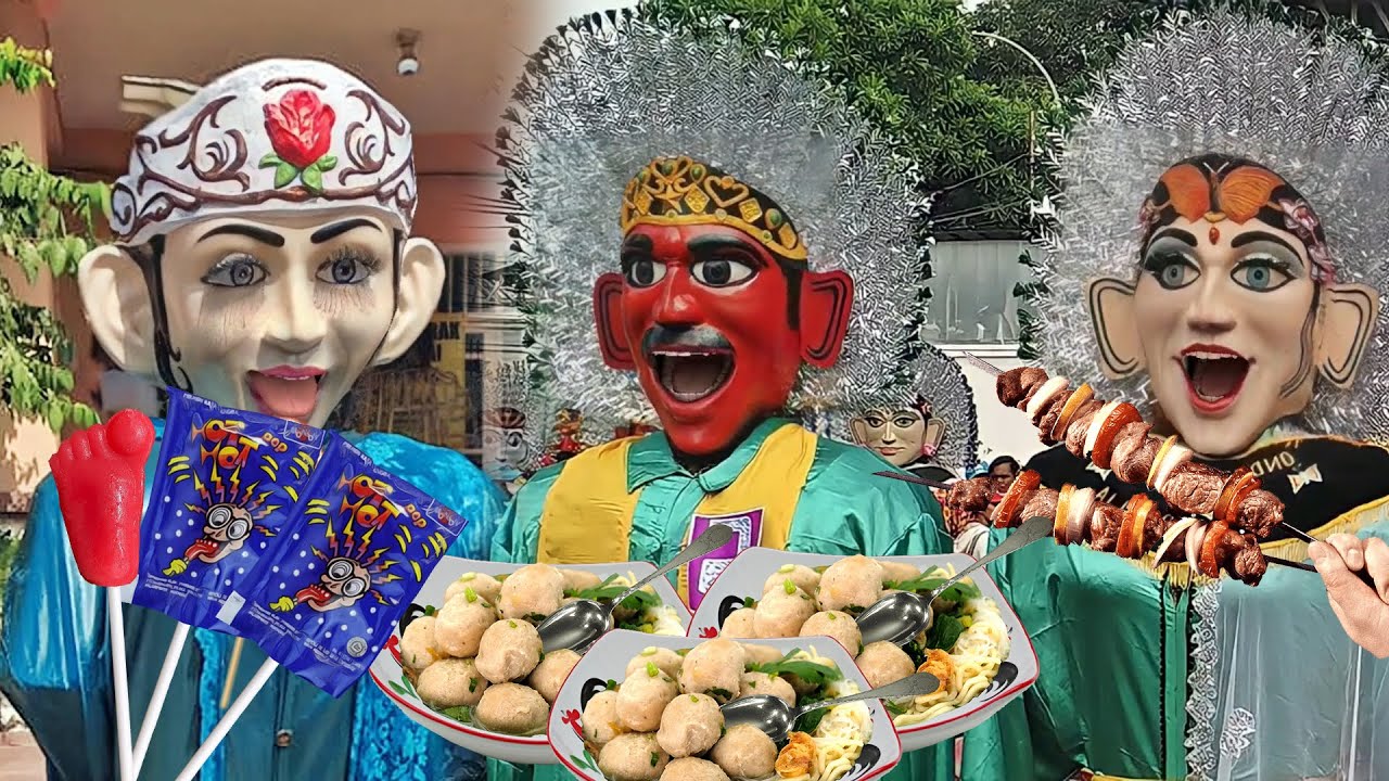 WOW! ONdel ONdel Mukbang Banyak makanan , ada sate , baso dan permen ...