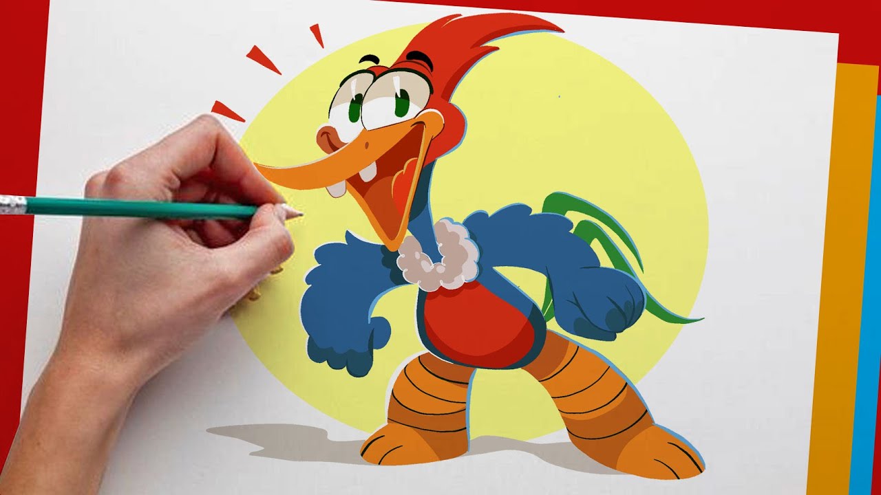 DESENHE o PICA-PAU MALUCO | DRAWING CRAZY WOODY WOODYPECKER - YouTube