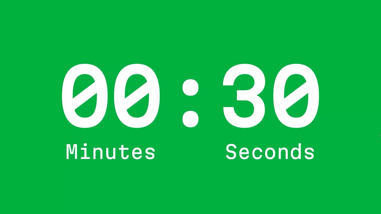 30-Second Countdown Timer - Green Screen - Perfect For Chroma Keying ...