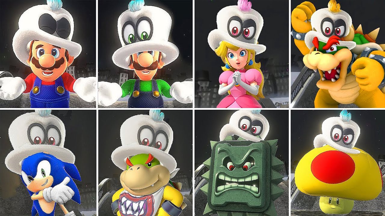 Super Mario Odyssey - All Playable Characteres - YouTube