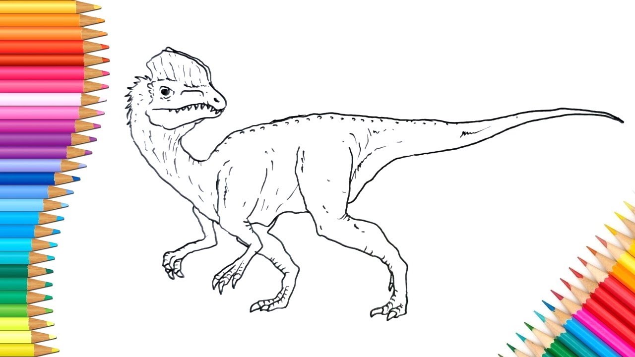 How To Draw Dilophosaurus (Jurassic Park) - YouTube