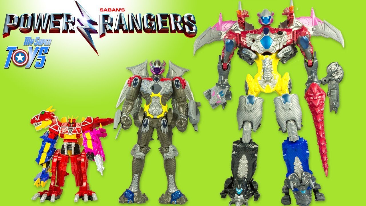 3 Power Rangers Megazord Robots Toy Review Dino Charge Movie 2017 ...
