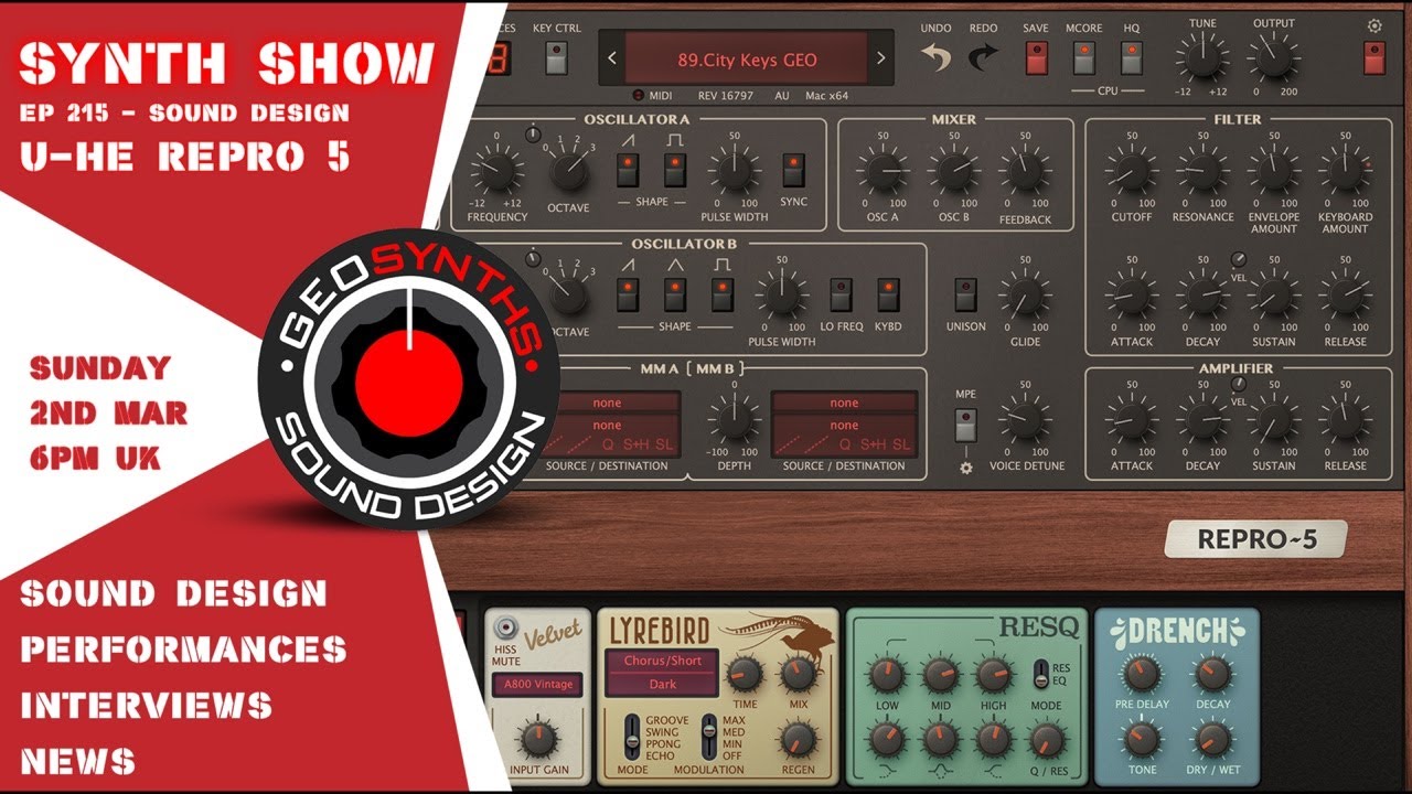 Synth Show - Ep215 - Sound Design - REPRO 5 by u-he - YouTube