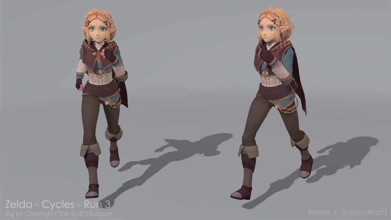 3D Anim' - Exercises - Zelda BOTW fan rig (#1) (March 2020) - YouTube