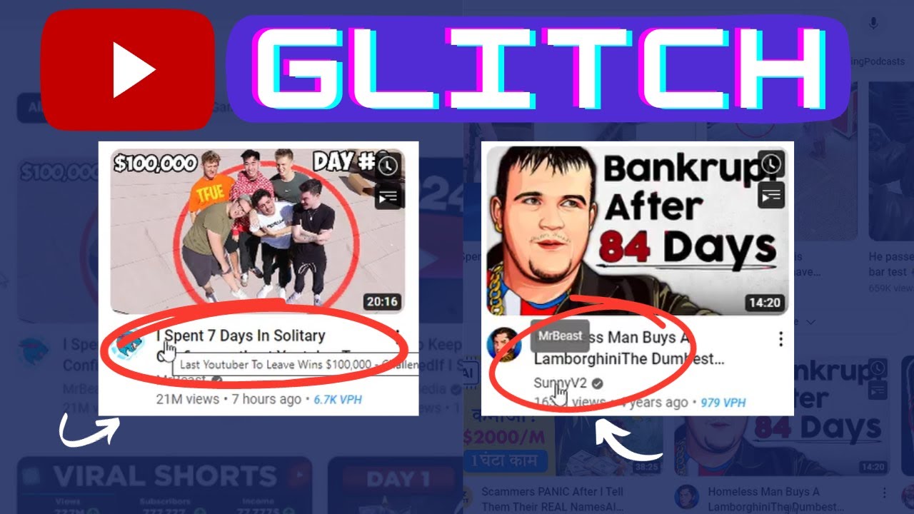 Weird Youtube Glitch: Mixed Up Titles, Channel Names, and Thumbnails ...