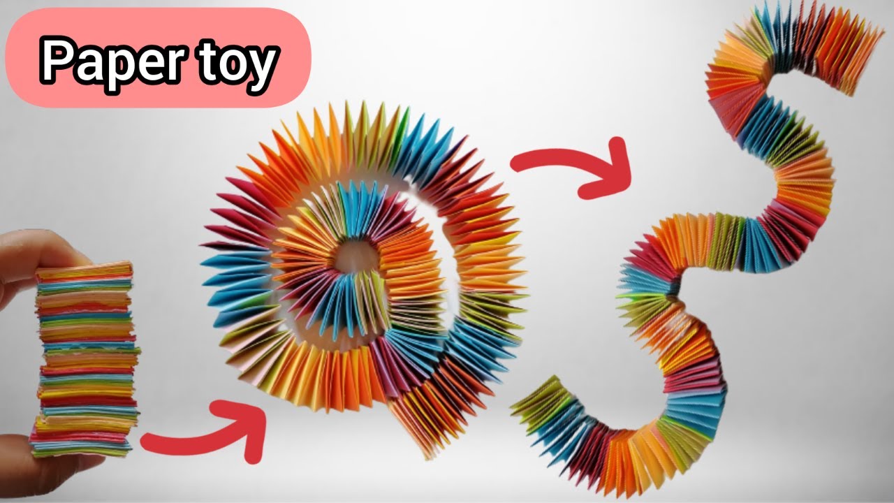 Origami training spring anti stress toy😻💛(The joy of origami) #origami# ...