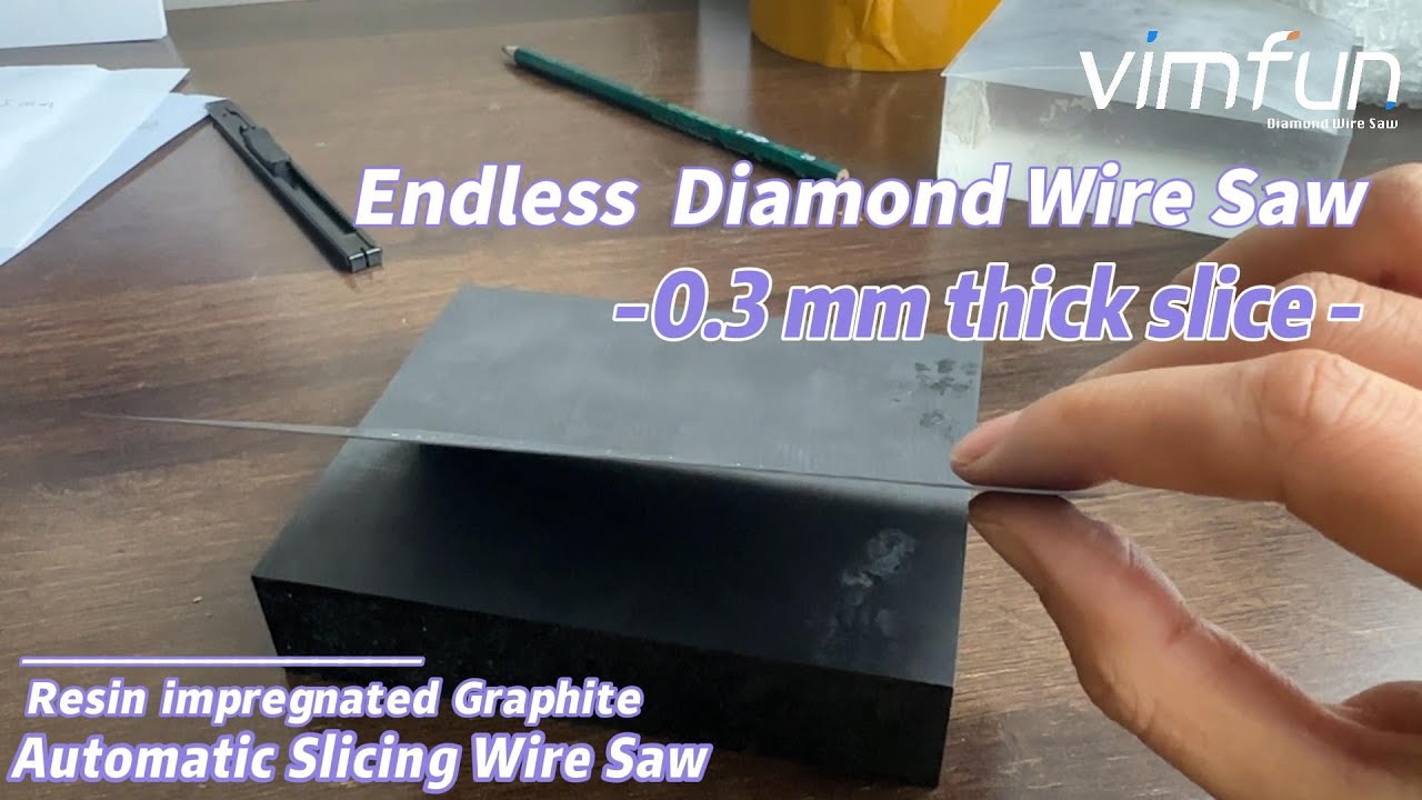 0.3 mm Resin impregnated graphite slice cutting with endless diamond ...