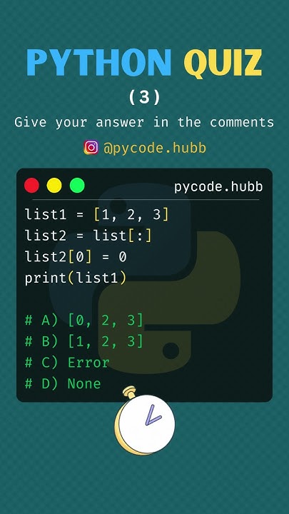 Python Quiz 3 Python3 Pythonprogramming Pythonhub Youtube
