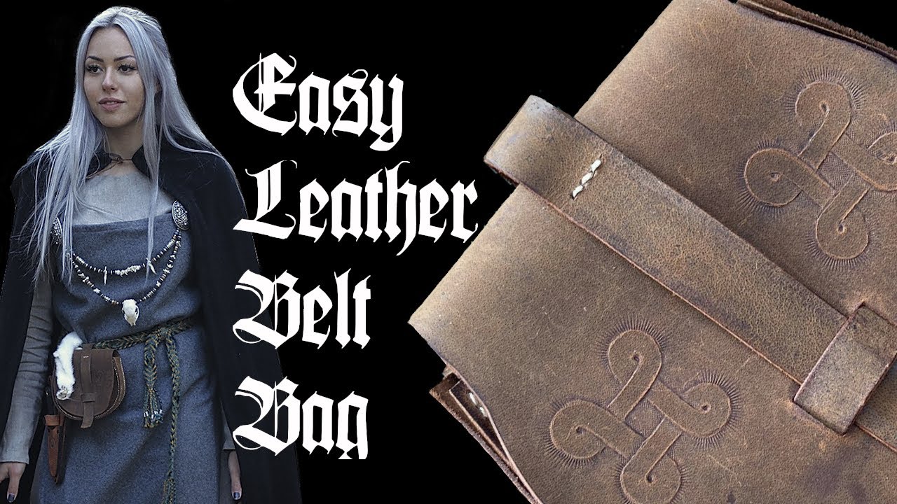 Making a Viking Age inspired belt bag from leather - YouTube