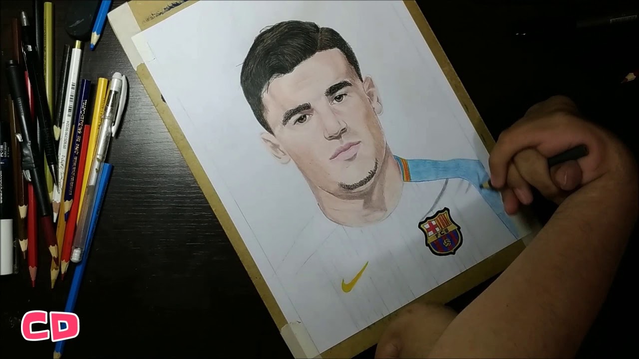 #PhilippeCoutinho #Barcelona Desenhando Philippe Coutinho (Barcelona ...