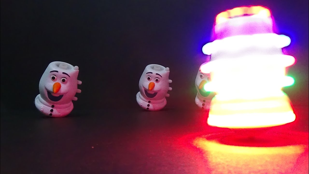 Frozen Olaf Spinning Tops With Flashing Lights Colorful And Cool Sounds ...