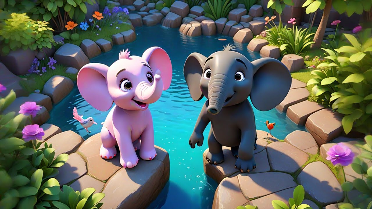 Four Little Elephants Take a Bath | Bathtime Song for Kids | Nursery ...