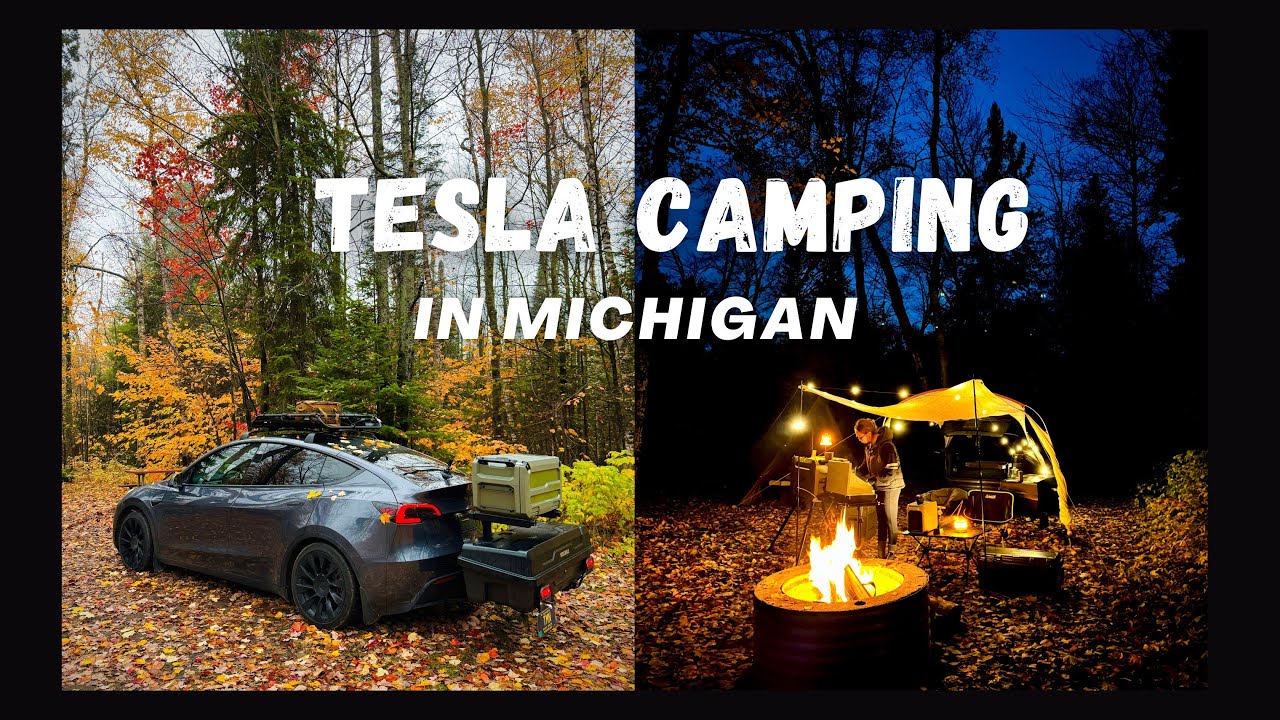 FALL Camping in Michigan - TESLA CAMPING. | Sounds of Nature. - YouTube