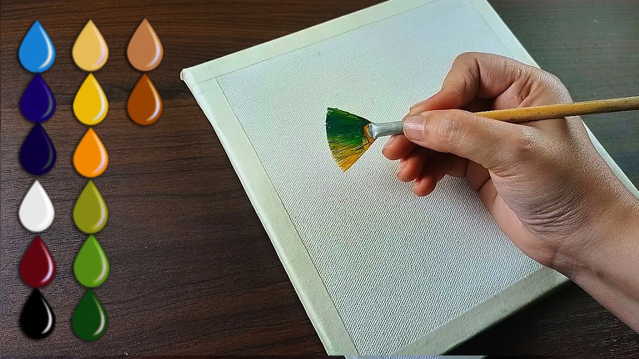 How to Draw 💛 Winter Night Painting / Acrylic Painting for Beginners ...