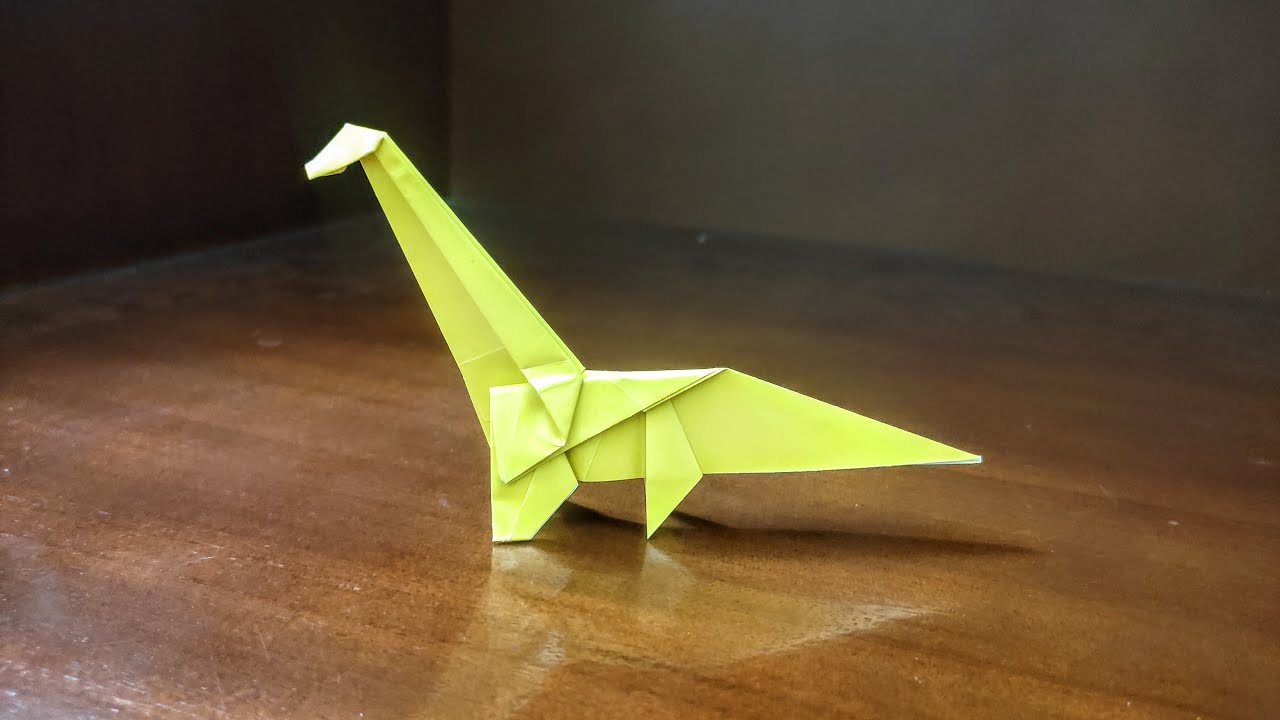How To Make An Origami Dinosaur Brontosaurus Step By Step - YouTube