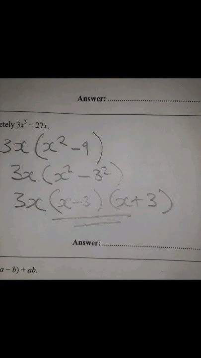 Factorise Completely An Algebraic Expression Shorts Shortvideo Shortsviral Maths Youtube