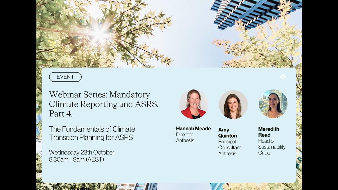 Webinar Series Mandatory Climate Reporting | ASRS: 4. Fundamentals of ...