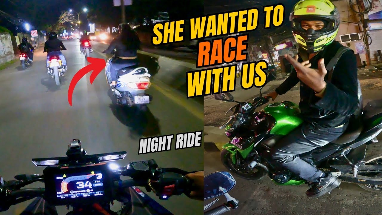 GIRL RIDER WANTED TO RACE WITH US | KAWASAKI Z900 | GT650 | DUKE 390 ...