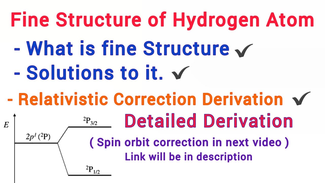 Fine Structure of Hydrogen atom - Relativistic correction derivation ...