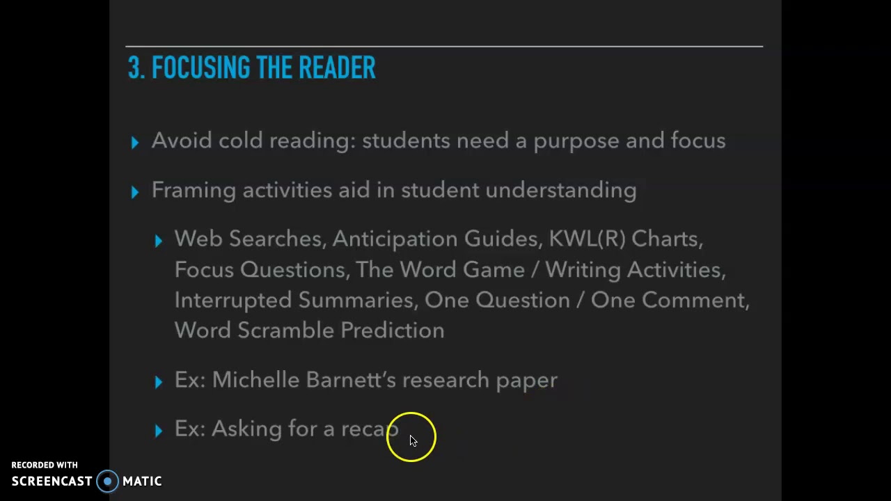 Kelly Gallagher's Deeper Reading Ch. 1-5 - YouTube