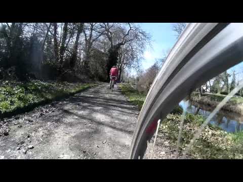 Cycling a short stretch of the Nantes Brest canal at Gouarec