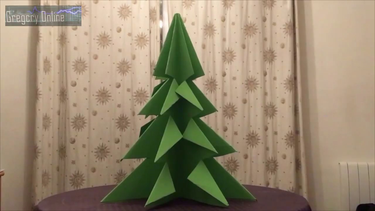 Fabriquer un Sapin géant (origami) - YouTube