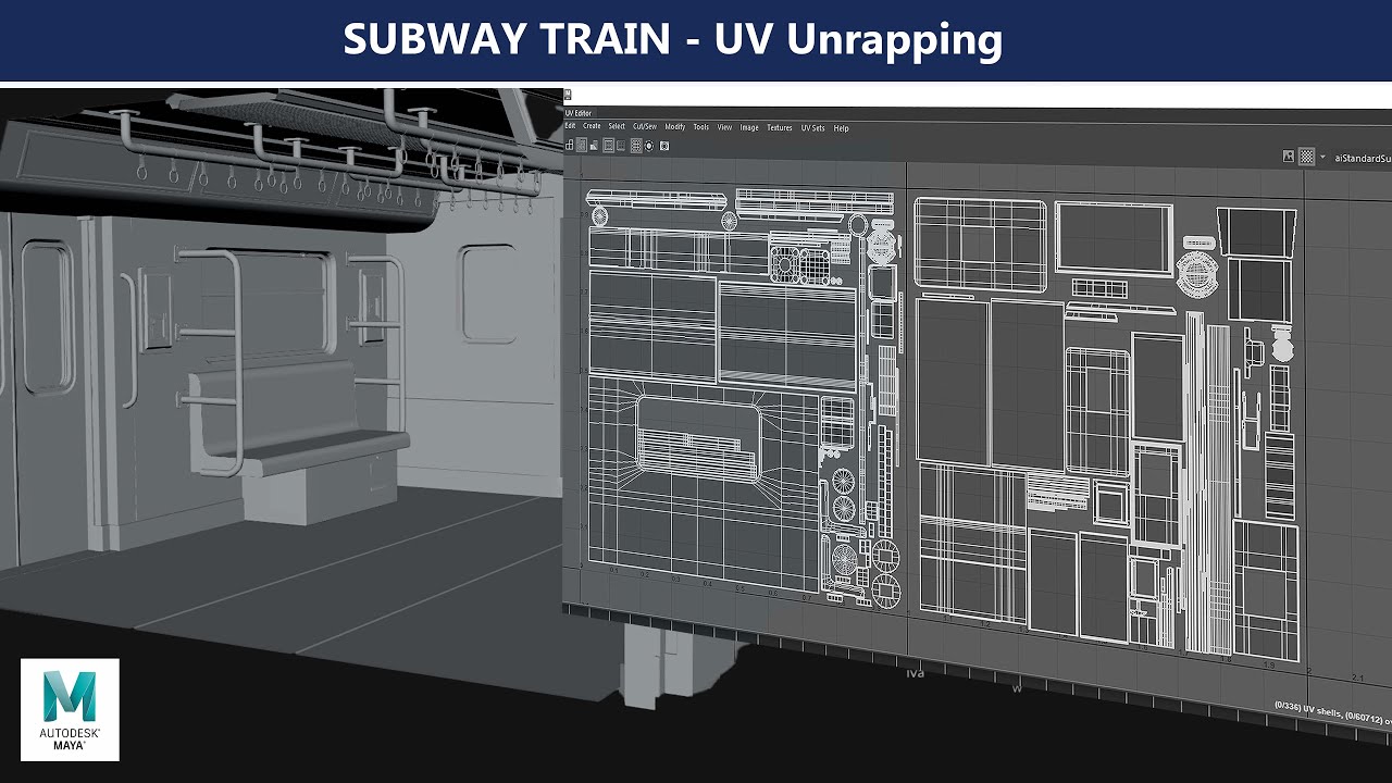 SUBWAY TRAIN - UV Unwrapping Tutorial / Autodesk Maya - YouTube