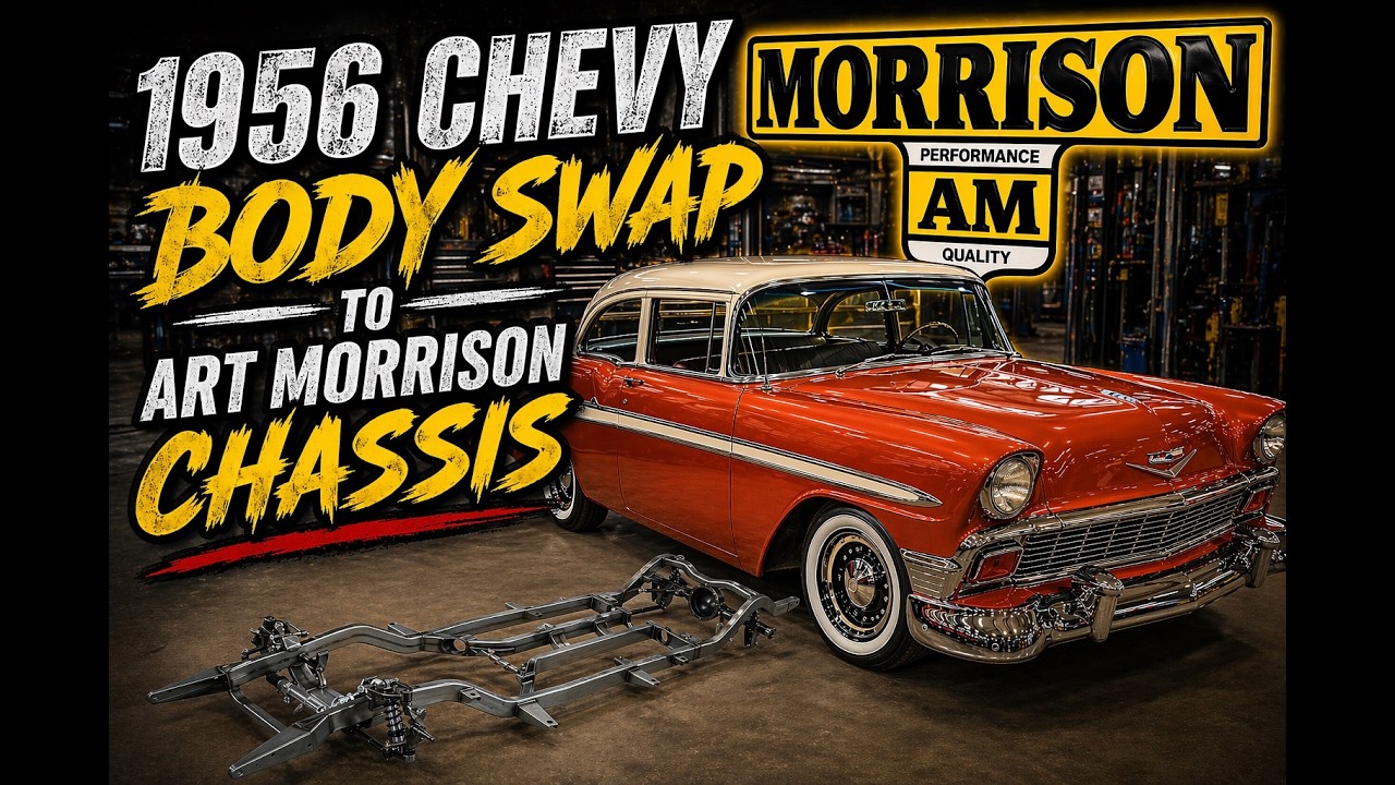 Body swap 1956 Chevy onto Art Morrison chassis powered by 430hp LS3 by ...