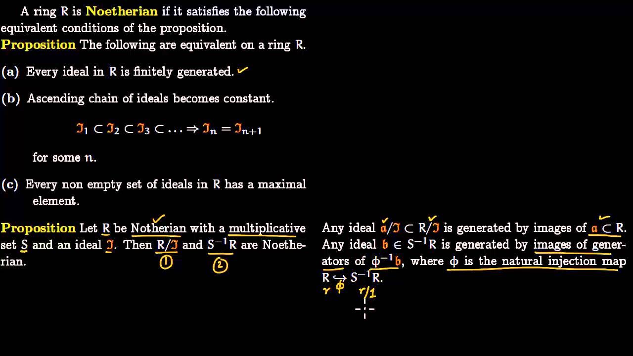 Noetherian Rings Defn Examples - YouTube