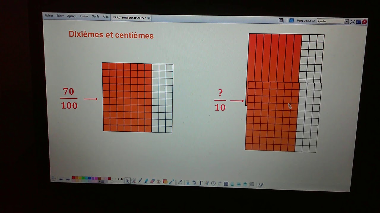 LES FRACTIONS DECIMALES : LES CENTIÈMES (1ère partie) - YouTube