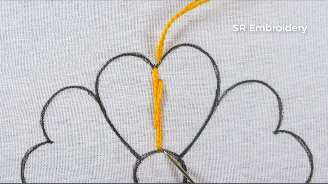 Modern Hand Embroidery 5 (Five) Petal Heart Shape Amazing Flower ...