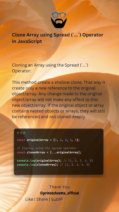Clone Array Using Spread `` Operator In Javascript Shorts Youtube 7330