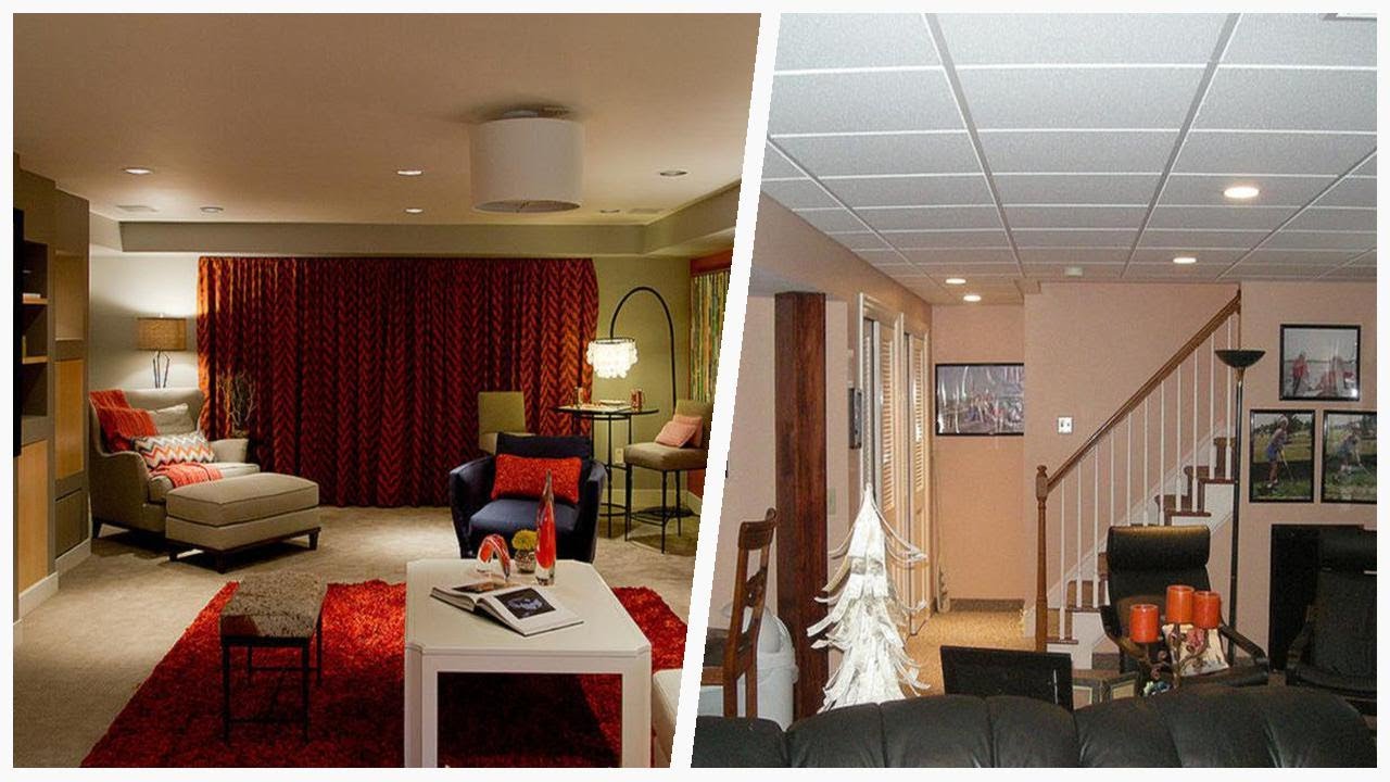 75 Look-out Basement With Orange Walls Design Ideas You'll Love ♡ - YouTube