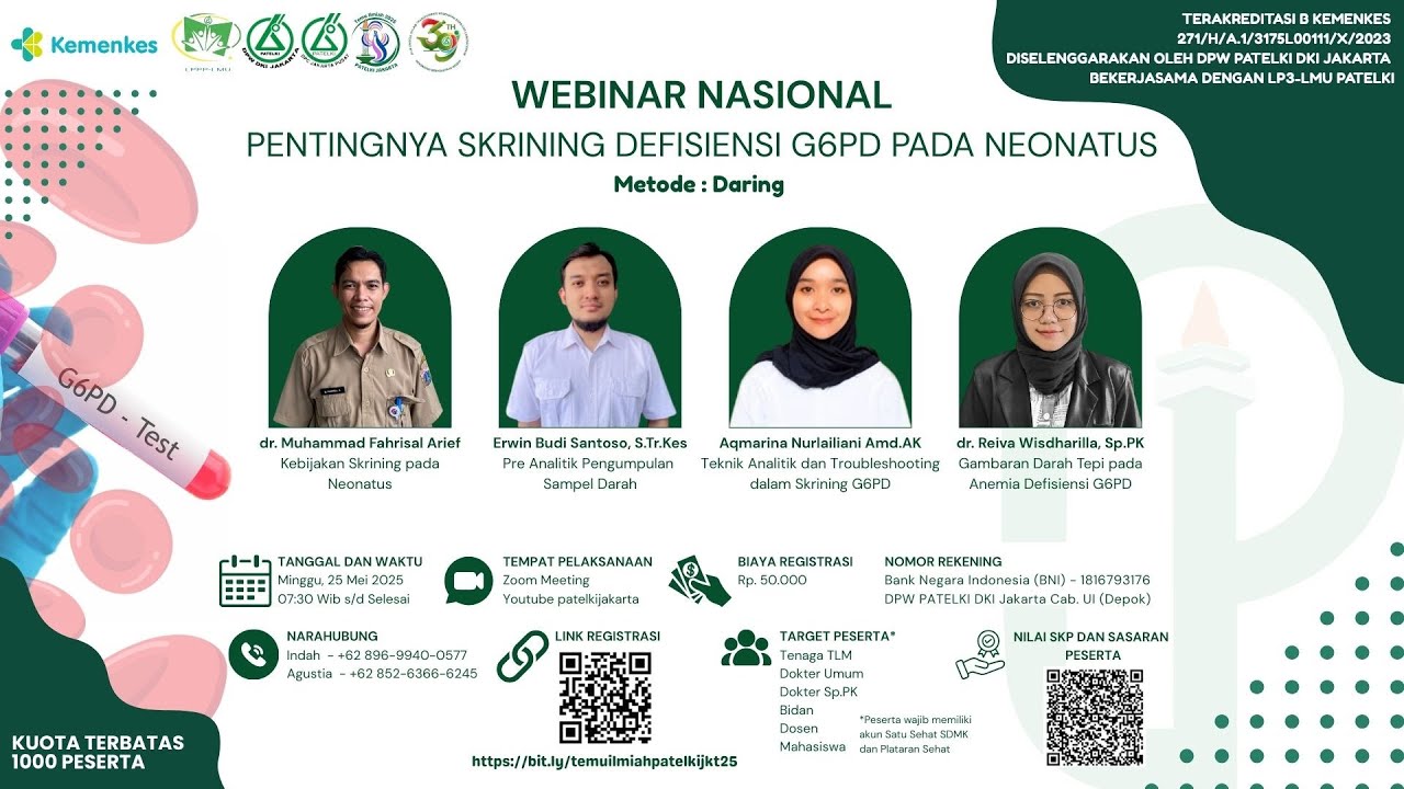Webinar Nasional : Pentingnya Skrining Defisiensi G6PD pada Neonatus - YouTube