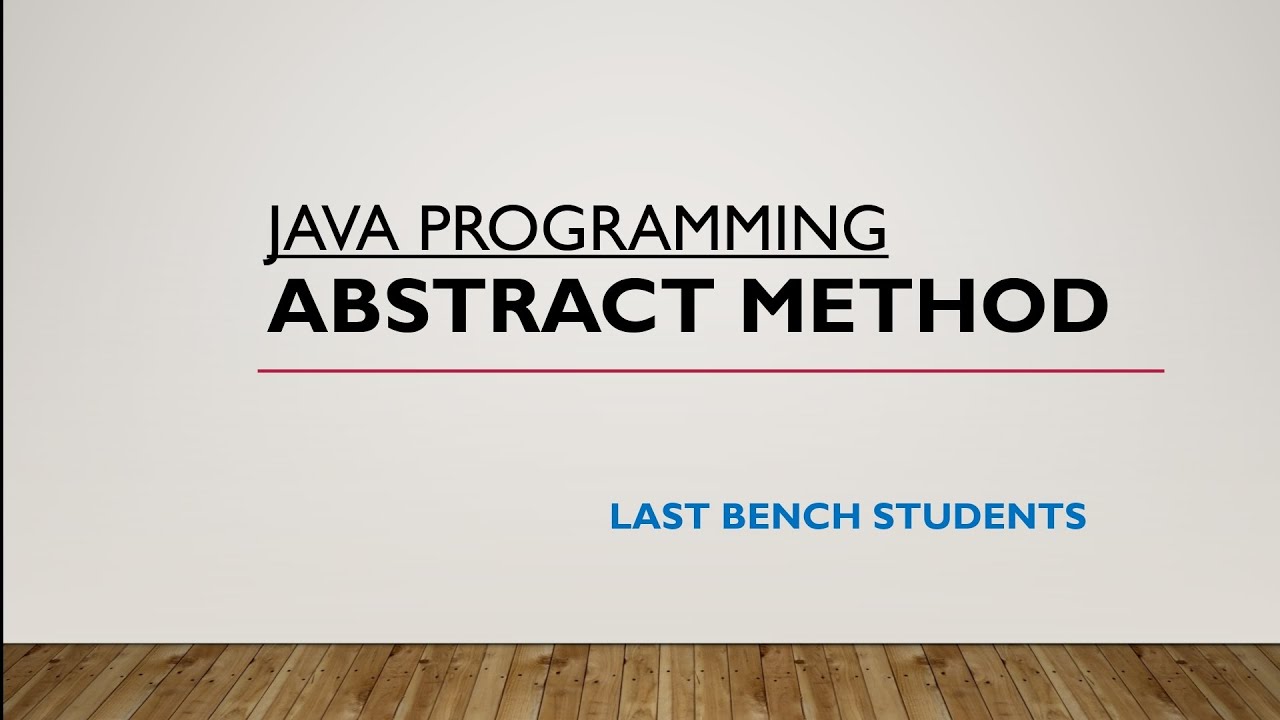 Abstract Method | JAVA | More usefull content in description👇 ...
