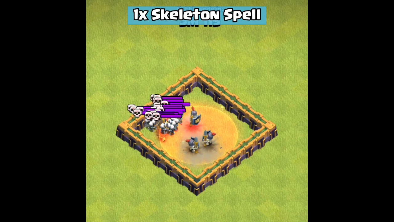 Skeleton Spell vs 4x Skeleton Traps | CoC | Play Hard - YouTube