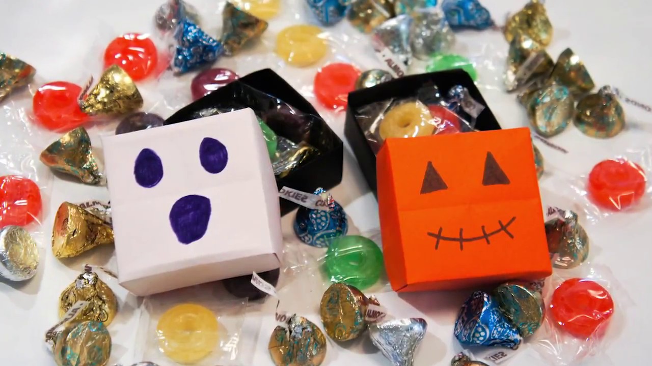 How to Make Origami Halloween Box - YouTube