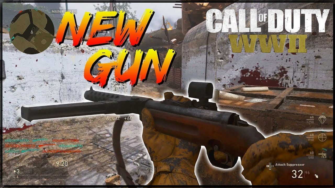 CALL OF DUTY WORLD WAR 2 NEW SMG! COD WW2 NEW WEAPONS & SCORESTREAK ...