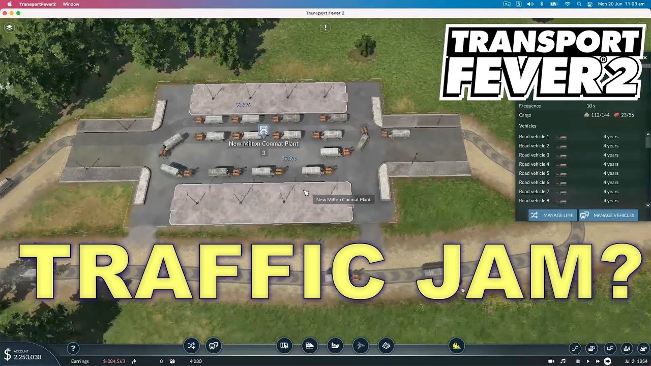 Transport Fever 2 - Ep 2 - Line Math + LOTS of Horses = Traffic Jam ...